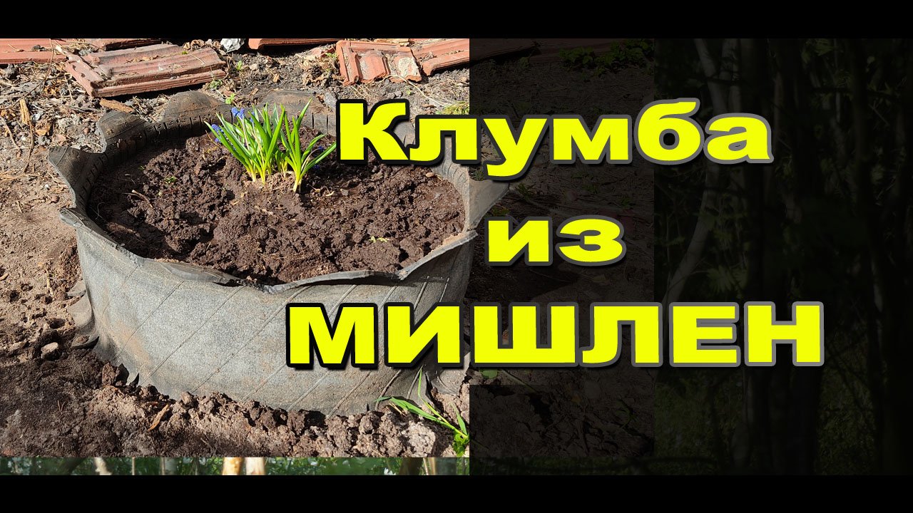 Утилизировал шину Michelin в клумбу для цветов