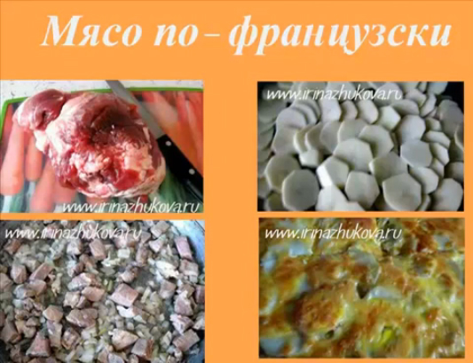 Мясо по-французски! Быстро и просто, для взрослых и детей