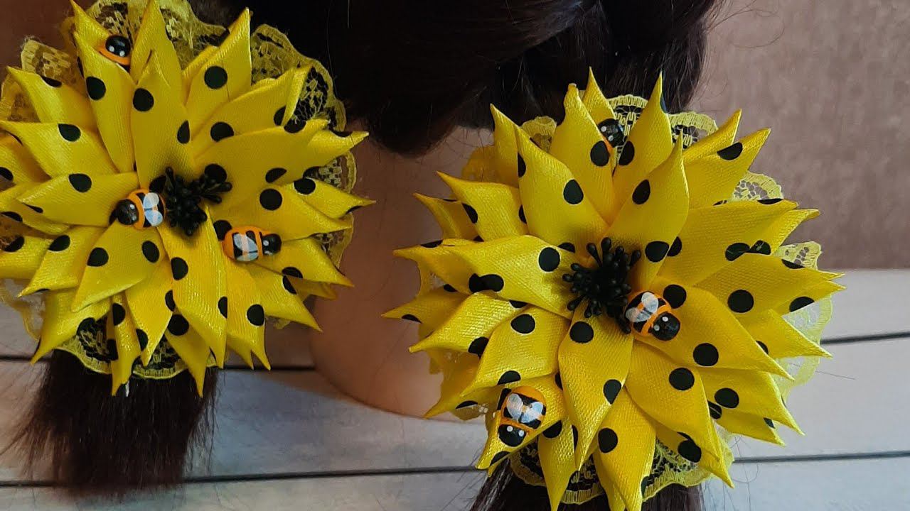 МК. Бантики в виде подсолнуха захочет любая модница.