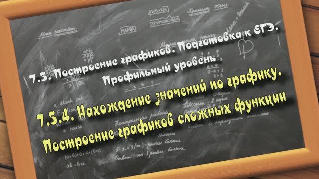 7.5.4. Нахождение значений по графику. Построение графиков сложных функции. Подготовка к ЕГЭ