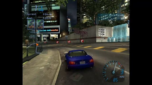 NFS Underground - Гонка 8 - Time Trial - To Liberty Gardens (без комментариев)