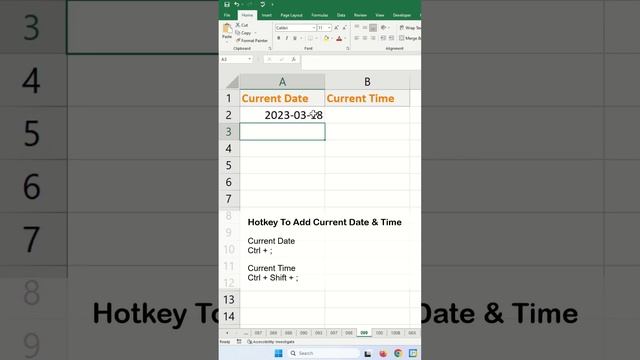 What is the shortcut for today date and time? - Excel Tips and Tricks