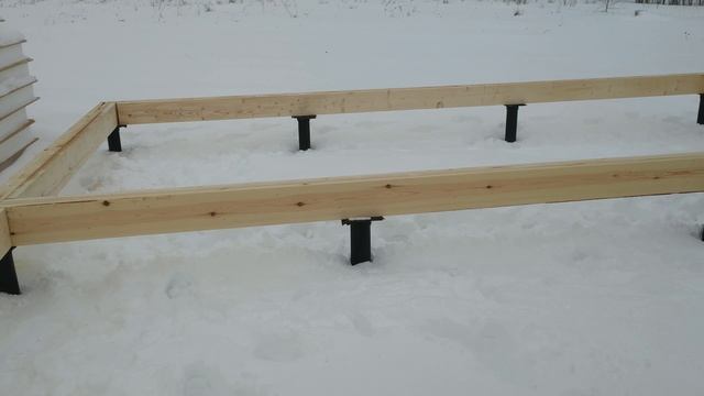 Строю дом своими руками, ростверк из сшитых досок готов