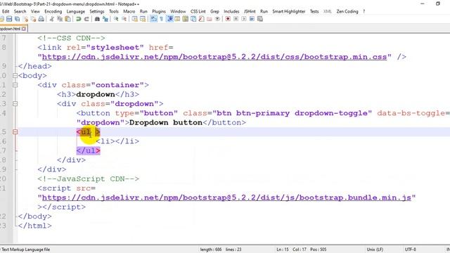 Bootstrap-5 Bangla Tutorial | Dropdown Menu | ওয়েব ডিজাইন অ্যান্ড ডেভেলপমেন্ট টিউটোরিয়াল ...