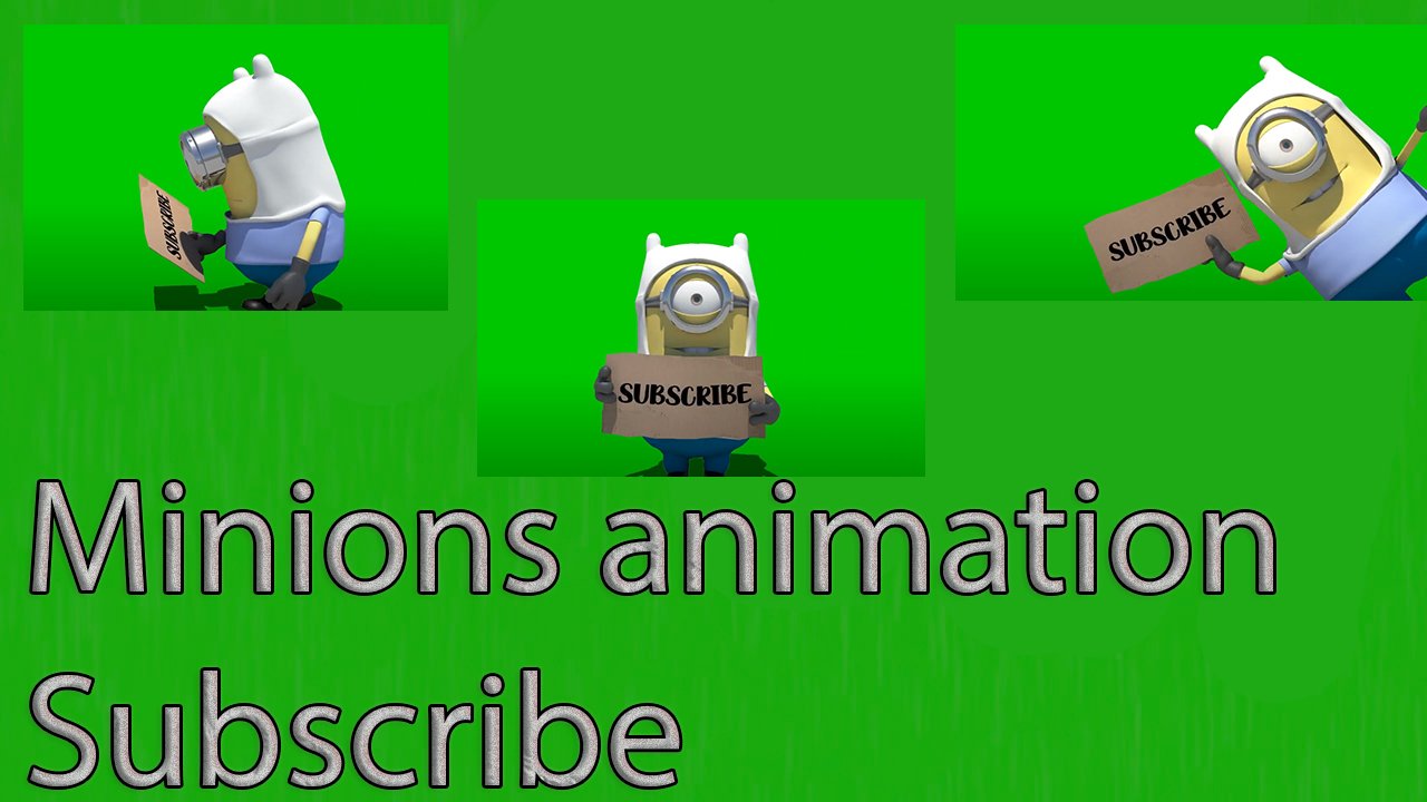 Minions animation  Subscribe green screen - No copyright hd 1080p