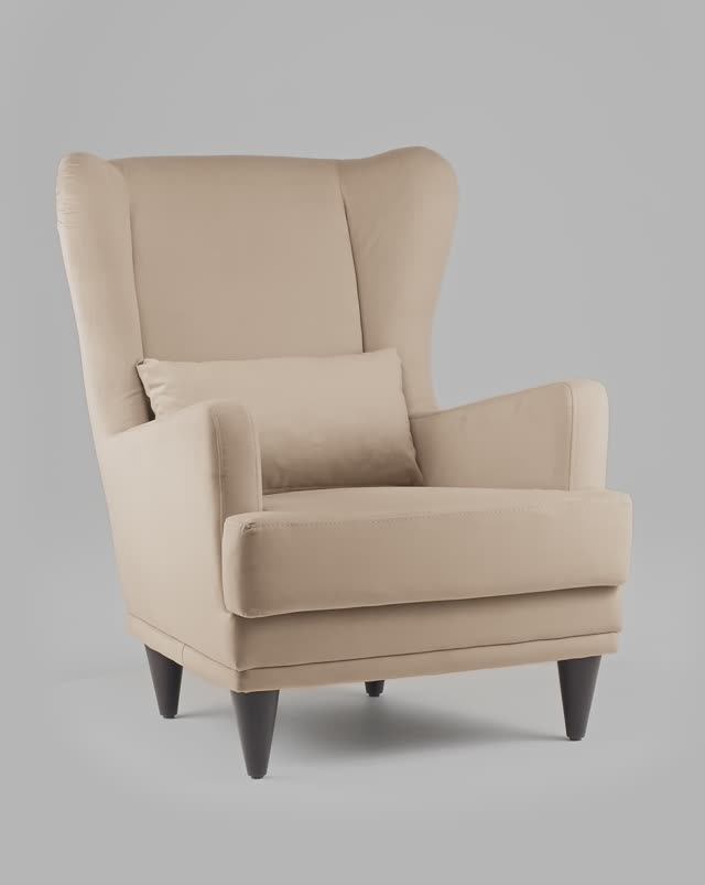 Кресло Скотт. Уютное кресло с высокой спинкой в обивке из велюра
