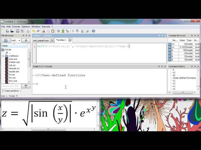 User-defined function in Scilab