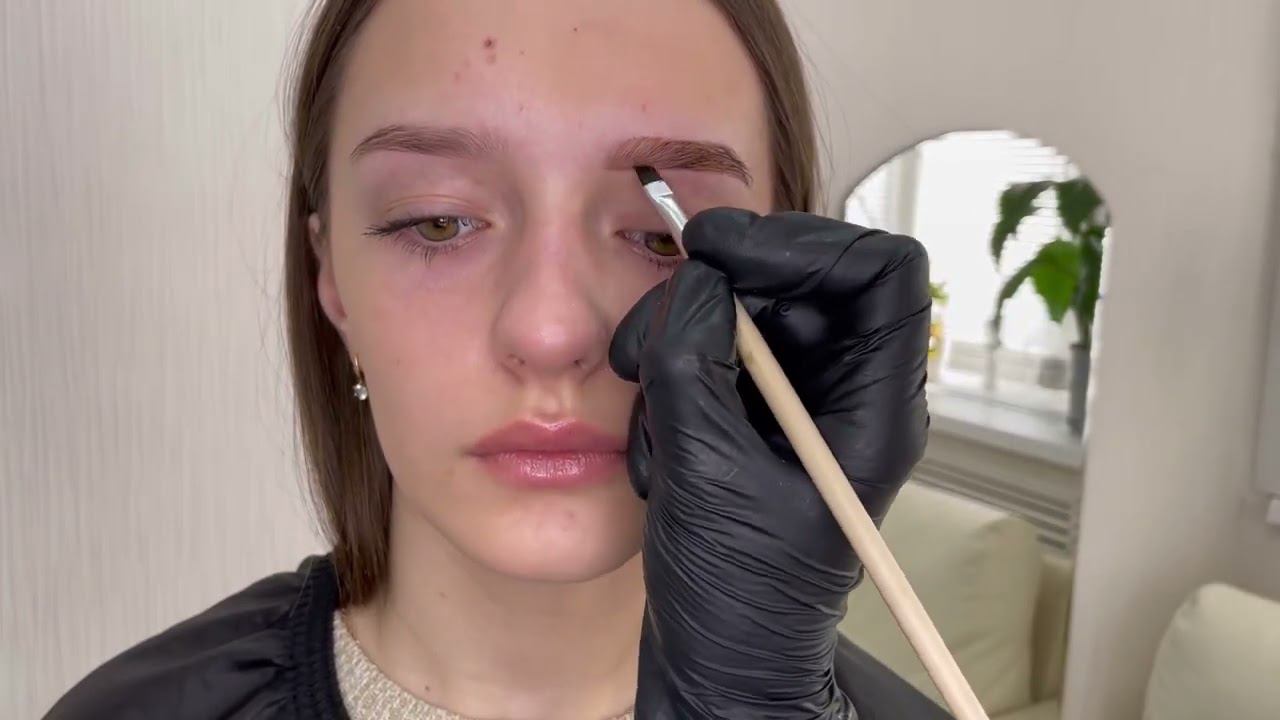 Брови хной. Техника работы с хной. Нанесение первого слоя хны. Хна Grafix Henna.