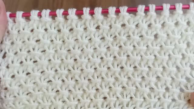 Тот самый "РИС",только крючком!Легендарный узор "Жемчужный" в тунисской технике. Плотный и стильный.