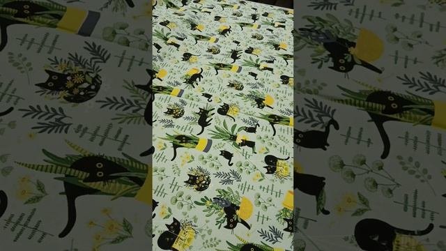 Ткань хб рогожка двунитка Черная кошка