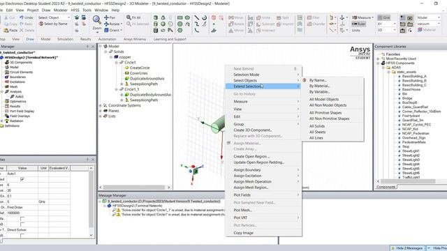 Ansys Electronics HFSS Tutorial_  Parametric Twisted Conductors