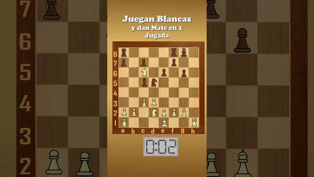 Mate en solo 1 Jugada. #short N° 002 Acertijo de Ajedrez