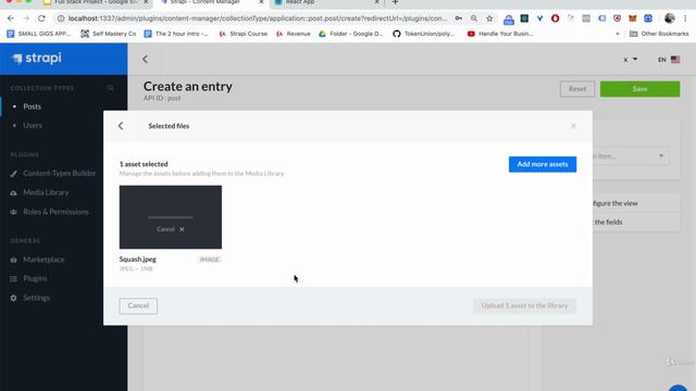 3. Set up the Post Collection Type in Strapi