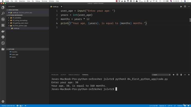 02 - A Full Python Refresher - 006 Writing our first Python app