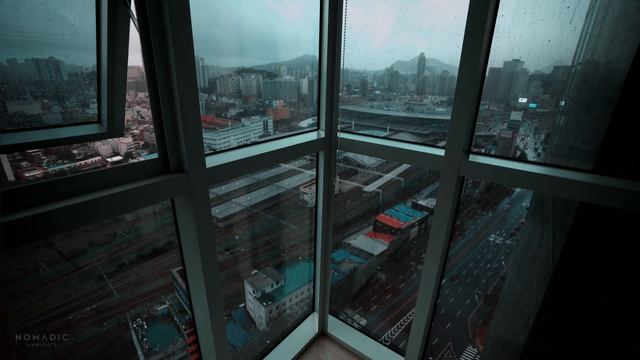 Seoul Cityscape - Rain Open Window City Sounds in Seoul, South Korea