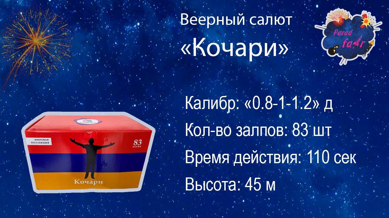 Салют " Кочари" (83 залпов, калибр 0.8-1-1.2)