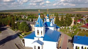Перемышль. Калужская область. Вид с высоты. Церкви.