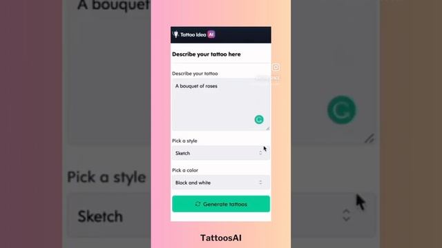 Нейросеть TattoosAI обучена создавать новые или улучшать существующие эскизы татуировок.