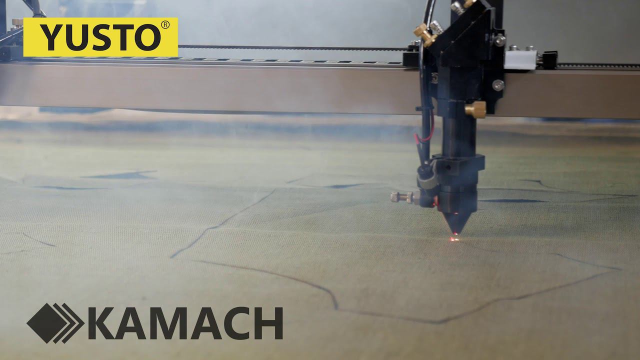 Пробная резка ткани на лазерном станке KAMACH TEX D 1610 #лазерныйстанок
