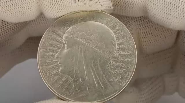Польша 10 злотых, 1932 года. Отметка монетного двора стрелочка   Варшава.