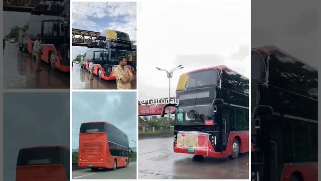 Новый двухэтажный автобус с кондиционером в Индии