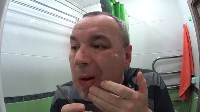 Опасная клинковая бритва Дамаск, бритье новичка Игорь, г Нефтеюганск