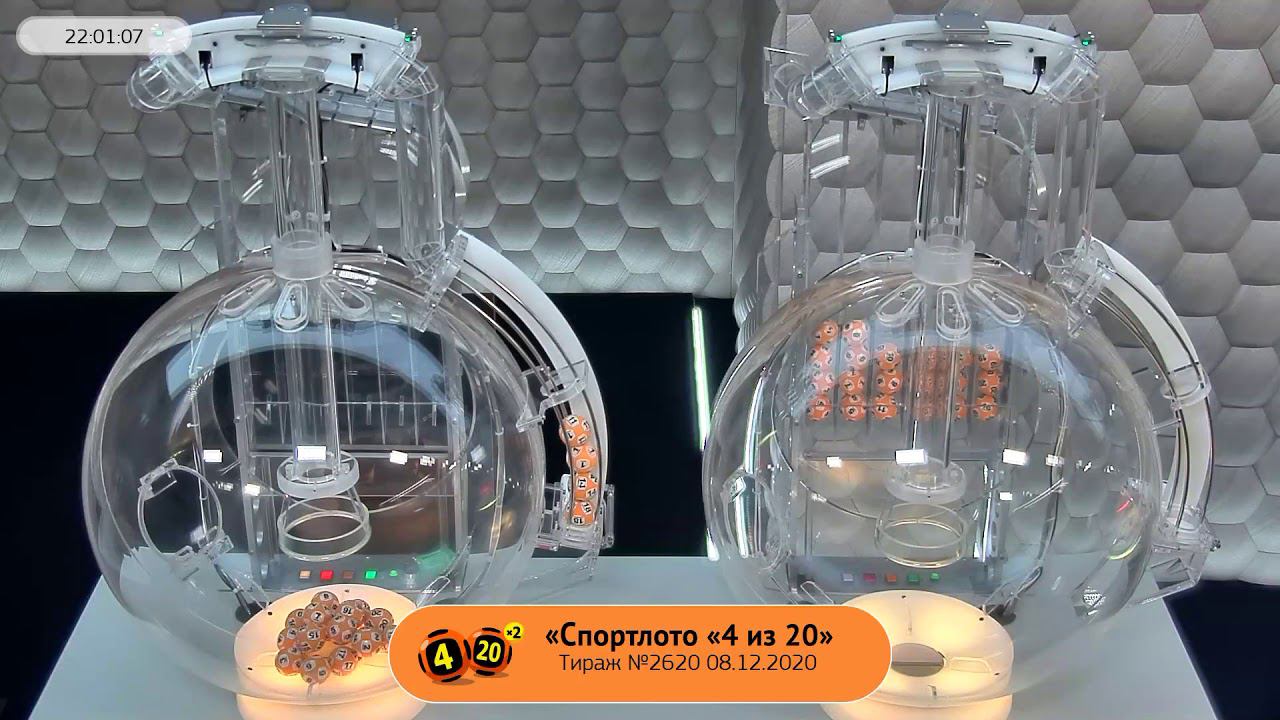 Столото представляет | Лотерея «Спортлото «4 из 20». Тираж № 2620 от 08.12.2020 г.