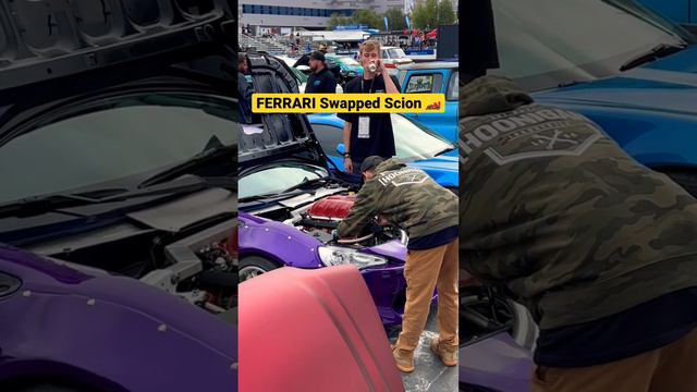 DRIFT RACER Pours MONSTER into FERRARI Swapped SCION 😳 #scion #drift #drifting #hoonigan #ferrari