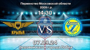 Хоккейный матч ХК КРЫЛЬЯ VS ХК ХИМИК | ПЕРВЕНСТВО МОСКОВСКОЙ ОБЛАСТИ | 2009 г.р.