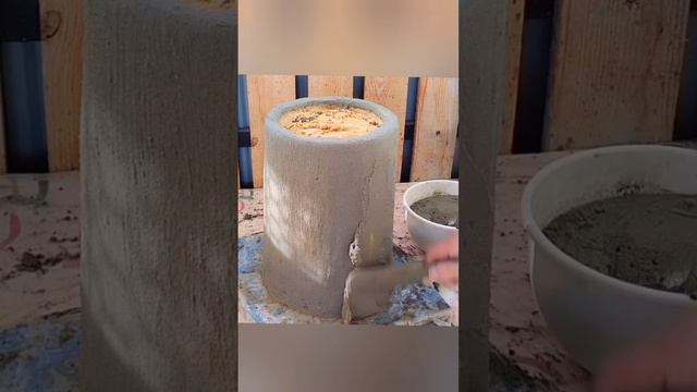 Кашпо из цемента #кашпо