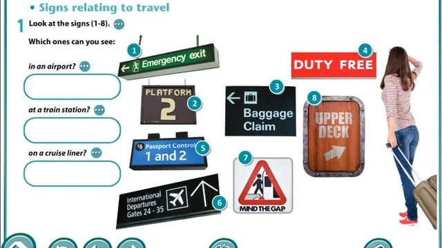 Excel 8th grade | Module 7 | Travel and Transport | Signs relating to ...
