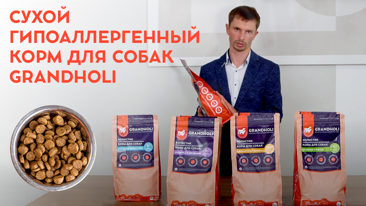 Обзор сухого гипоаллергенного корма Grandholi. Класс холистик.