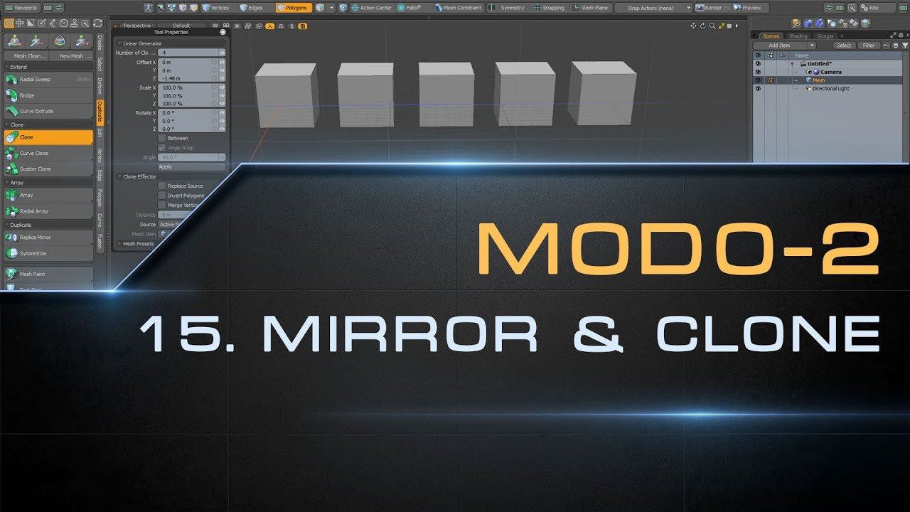 15. Mirror и Clone в MODO | Курс моделирования MODO-2