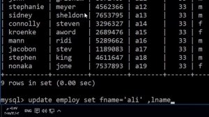 8- تحديث الجدول update sql