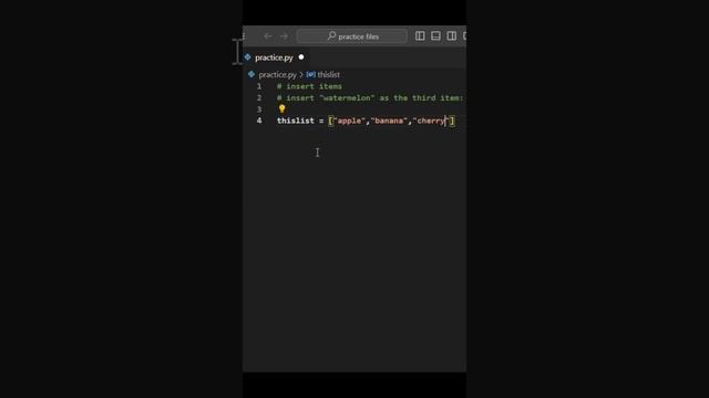 Insert items | #python #coding #learnpython #pythonforbeginners
