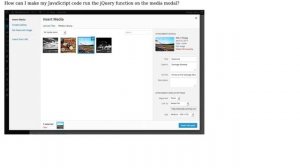 Wordpress: Access html element in media modal with jQuery