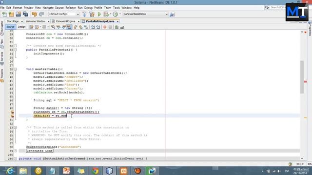 Consultar Datos en MySQL desde NetBeans [NetBeans con MySQL] [10/25] – смотреть онлайн видео от ...