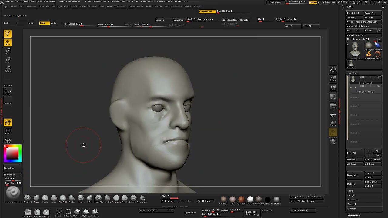 08  Continuing to sculpt the male head