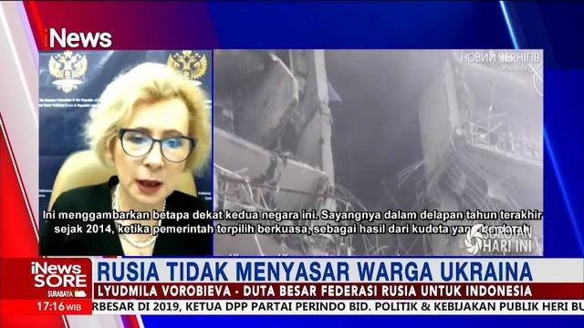 Ibu Duta Besar Lyudmila Vorobieva untuk iNews (05032022)꞉ Rusia Tidak Menyasar Warga Ukraina
