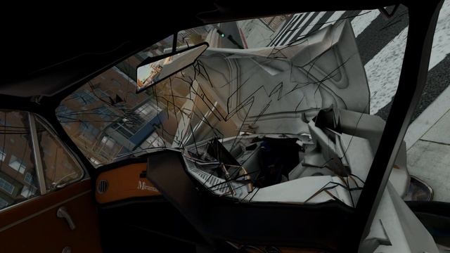 Крупная авария от лица водителя в BeamNG Drive