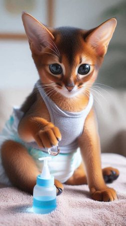 Абиссинская кошка Бусинка после купания 🐱🐱🐱