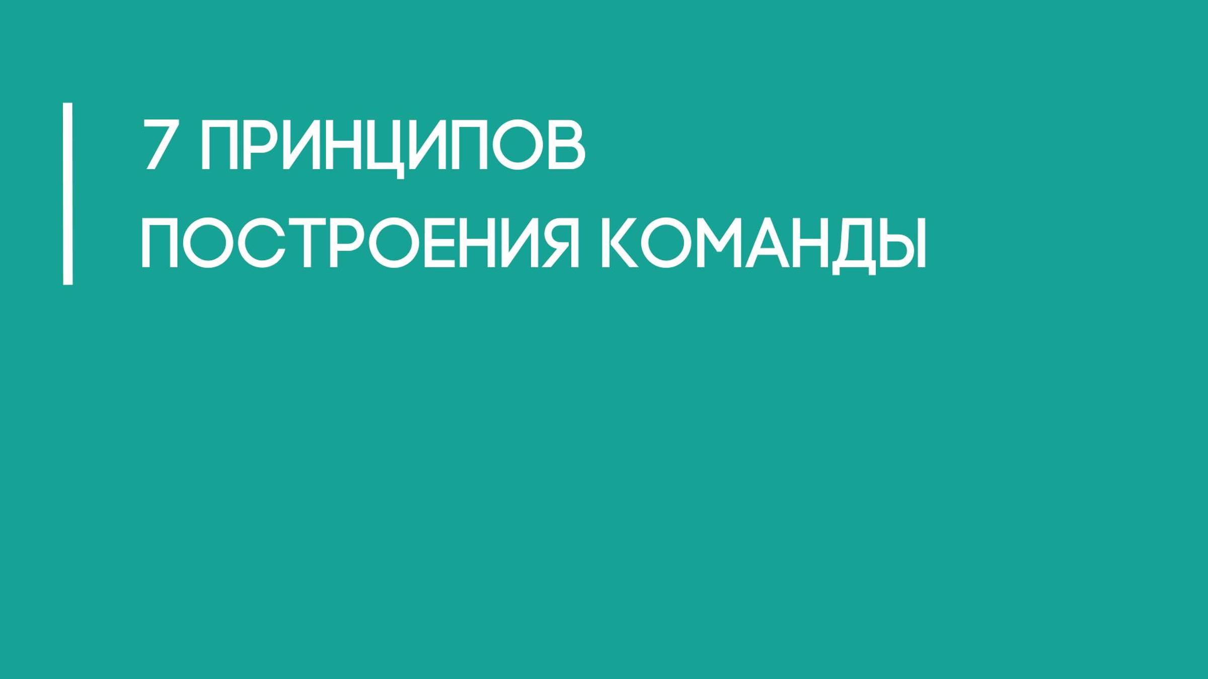 7 принципов построения команды