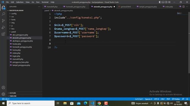 Tutorial PHP #11 Script Update Pengguna Baru | UKK RPL 2022 Aplikasi Catatan Perjalanan ...