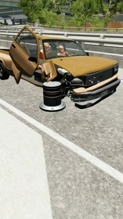 Cars vs Bollards #5.4 #shorts #beamng #beamng_drive #beamng_drive_mods #beamng_mod #beamng_crashes
