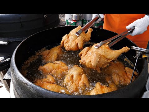 Курица по-корейски за 6 долларов, жаренная в большом котле! / Корейская еда