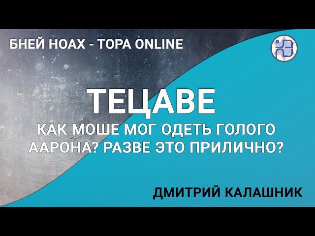 Как Моше мог одеть голого Аарона? Разве это прилично? Недельная глава Тецаве