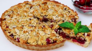 ПЕСОЧНЫЙ ПИРОГ с черешней и миндальной мукой в духовке🍒Рецепт пирога с черешней из песочного теста.