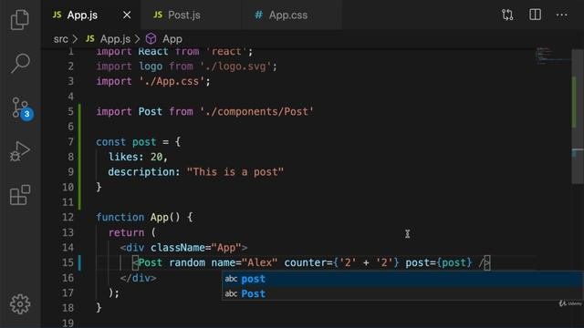 7. Using Properties to pass data between React Components