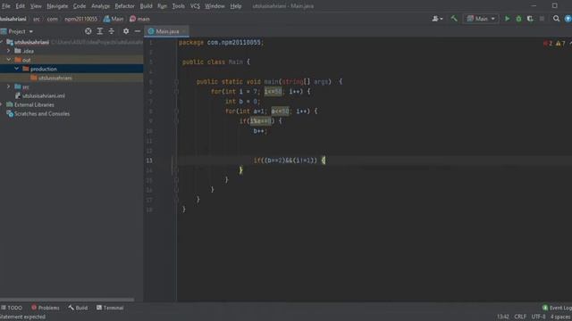 menampilkan bilangan prima(Java) menggunakan apk Intellij IDEA ...