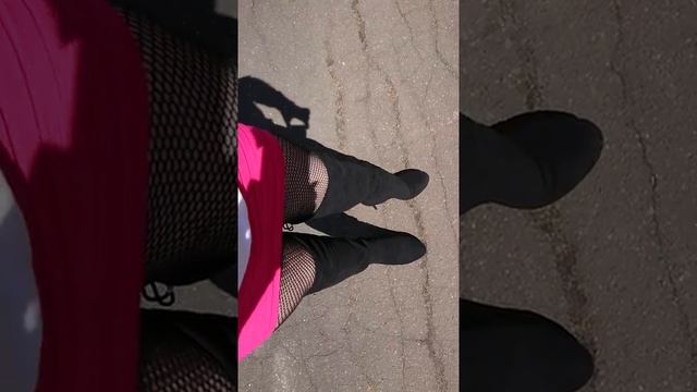 Going for a walk again with new knee-high boots